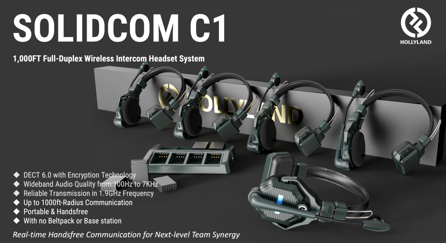 Hollyland Solidcom C1-4S Full-Duplex Wireless DECT Intercom(Talkback ...
